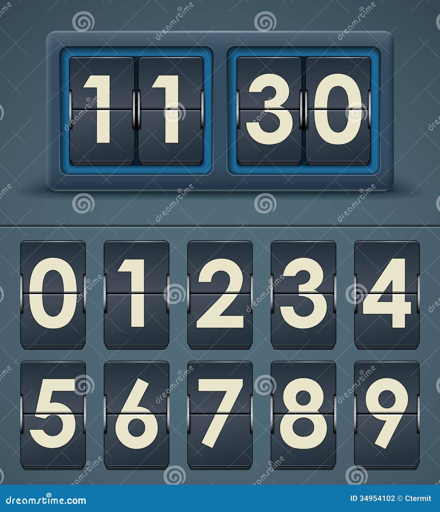 Flip clock stock illustration. Illustration of number - 34954102
