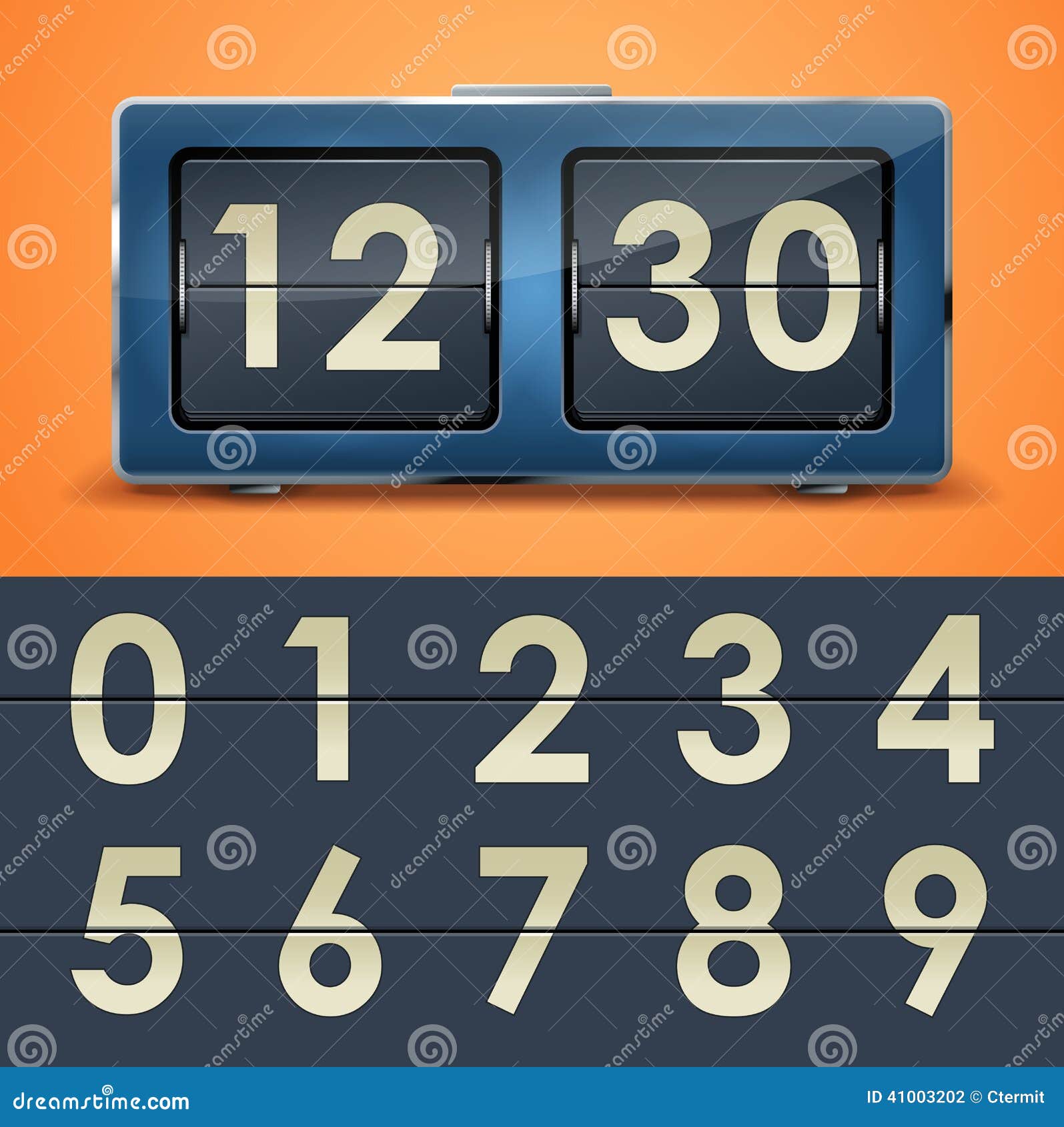 Flip Clock Alphabet Cartoon Vector | CartoonDealer.com #72104371