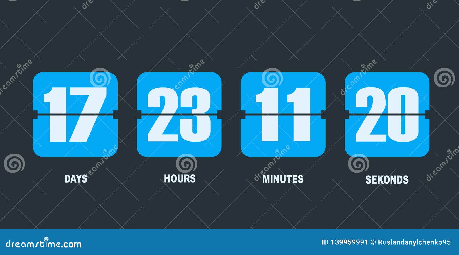 Flip Countdown Clock Counter Timer Stock Vector Illustration Of Board