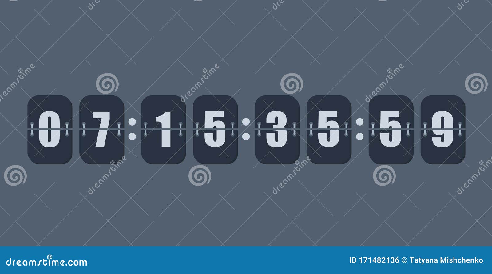 Flip Countdown Clock Counter Timer Vector Time Remaining Count Down