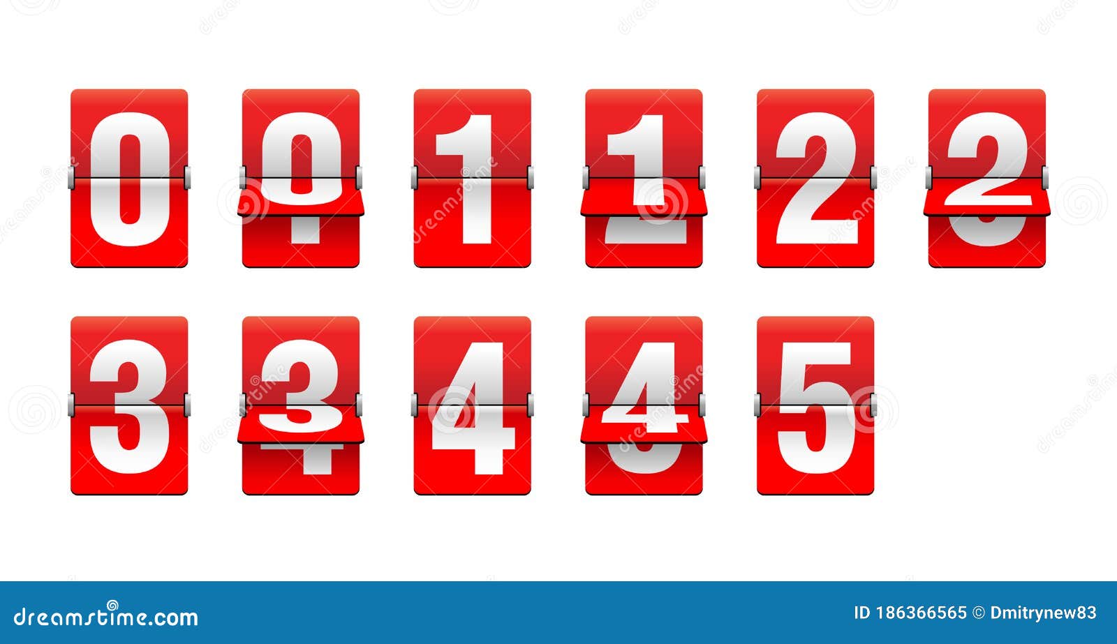 Flip Countdown Clock - Red Counter Timer Stock Vector - Illustration of ...