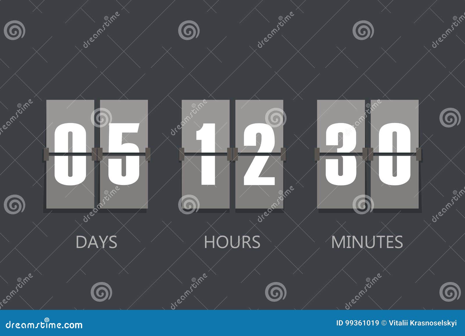 Flip Countdown Timer. Flat Style, Sign Vector Stock Vector ... Flip Countdown Timer. Flat Style, Sign Vector Stock Vector ...