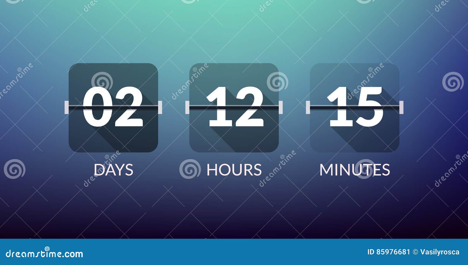 Flip Countdown Timer Vector Time Remaining Count Down Flip Board With