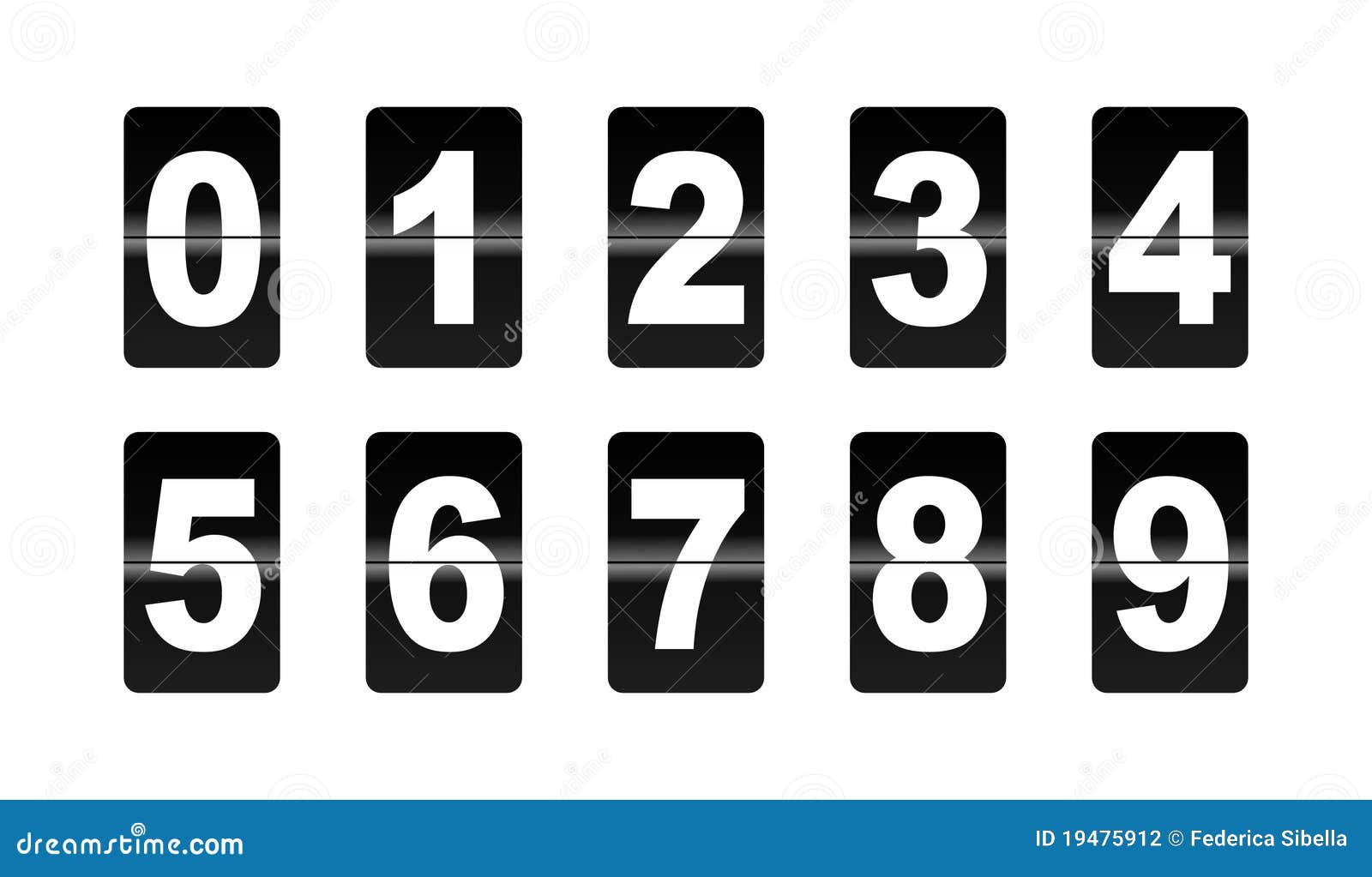 Flip Down Numbers stock vector. Illustration of white - 19475912