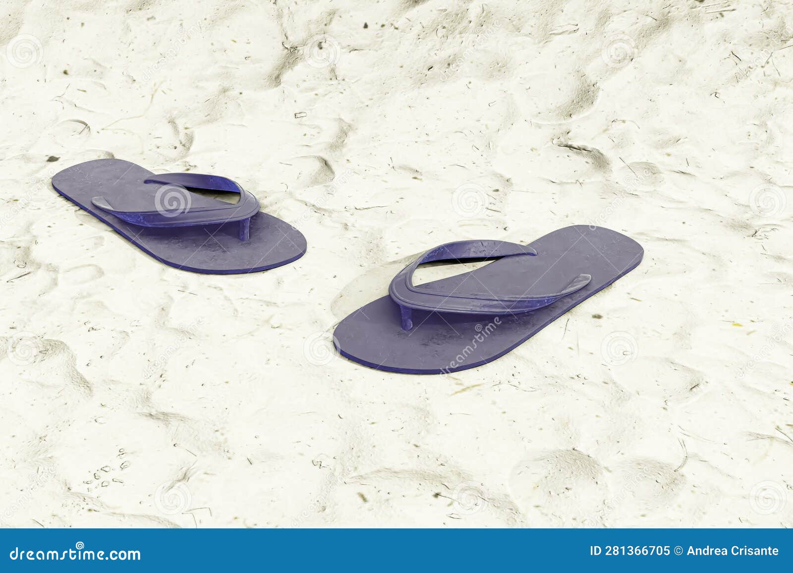 Flip flop on beach sand stock illustration. Illustration of leisure ...