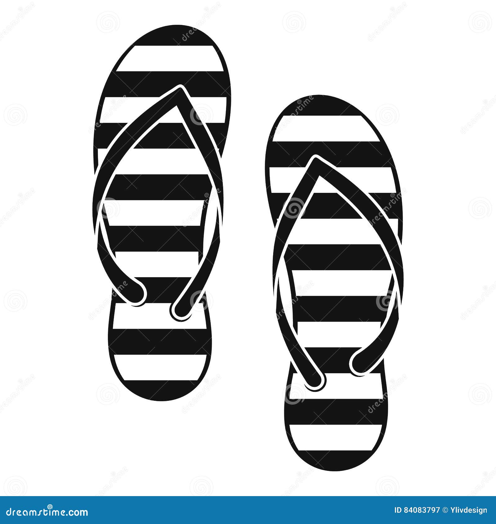 Flip Flop Icon, Simple Style Stock Vector - Illustration of recreation ...