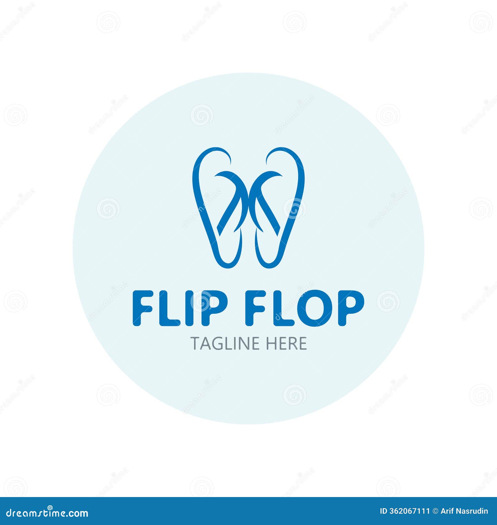 Flip Flop Logo Design Style Line Art Template Illustration Stock Vector ...