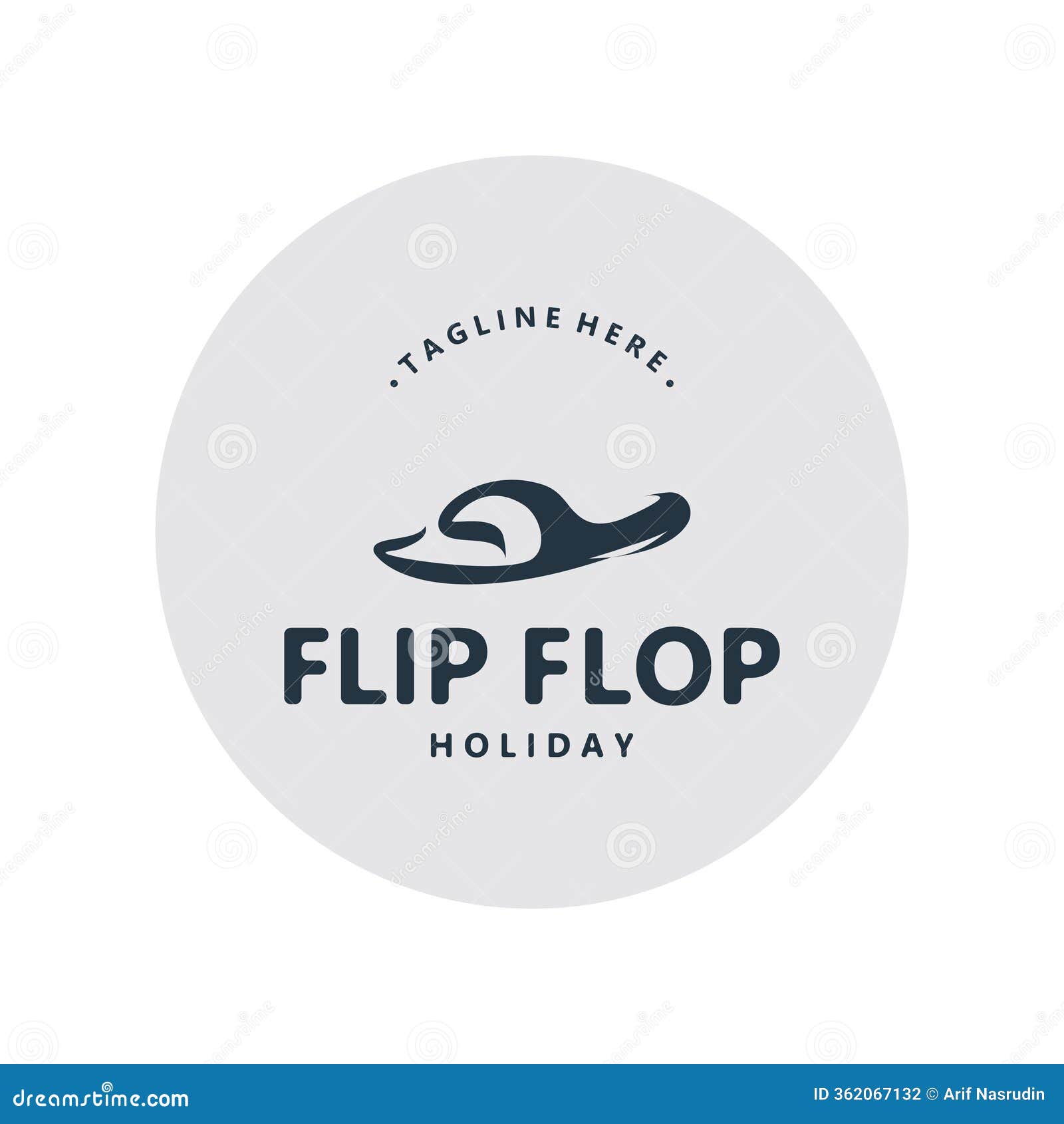 Flip Flop Logo Design Style Line Art Template Illustration Stock Vector ...