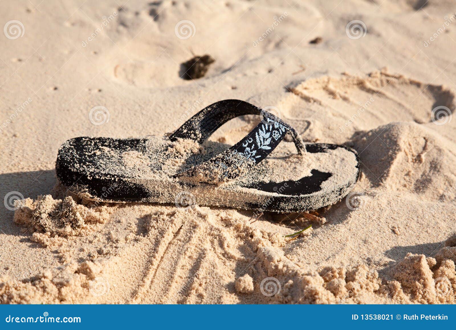 Flip Flop in the Sand stock image. Image of beach, thong - 13538021