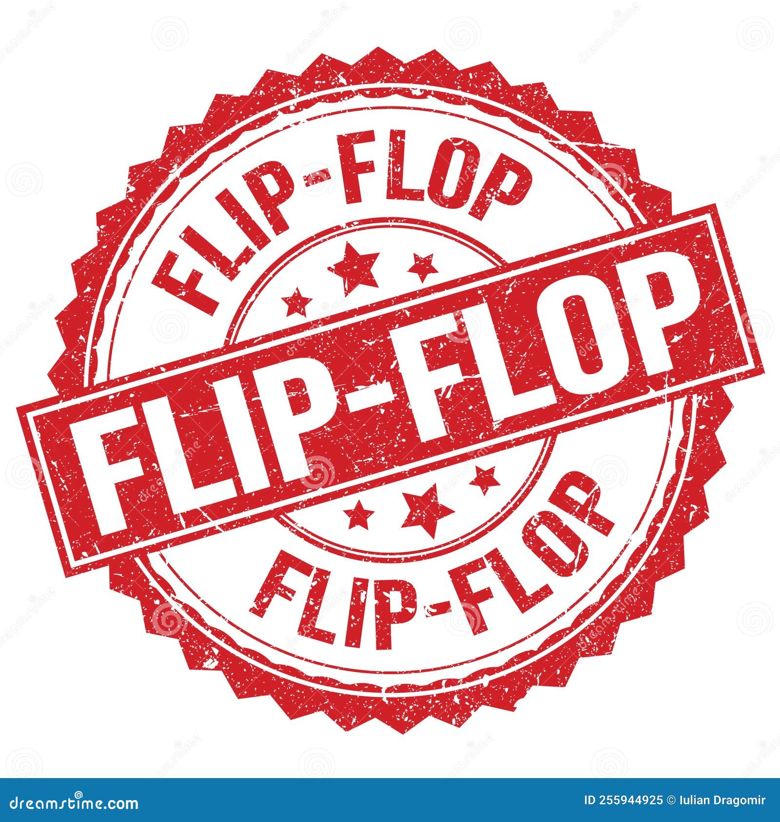 FLIP-FLOP Text on Red Round Stamp Sign Stock Illustration ...