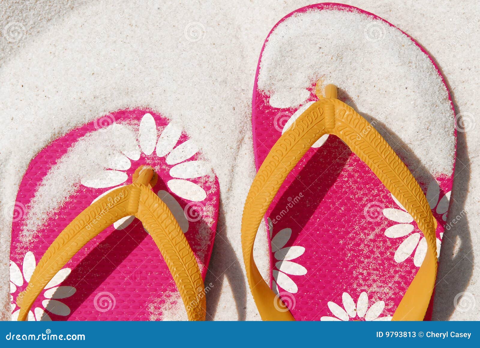 Flip Flops Buried in Beach Sand Stock Image - Image of summer, fashion ...