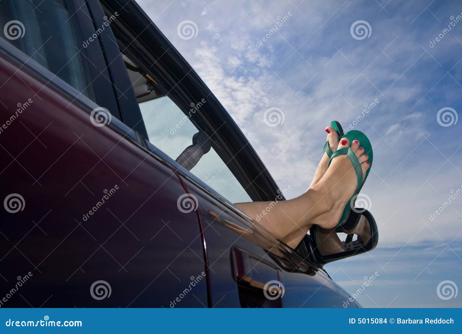 Flip Flops Out the Car Window Stock Photo - Image of parked, date: 5015084