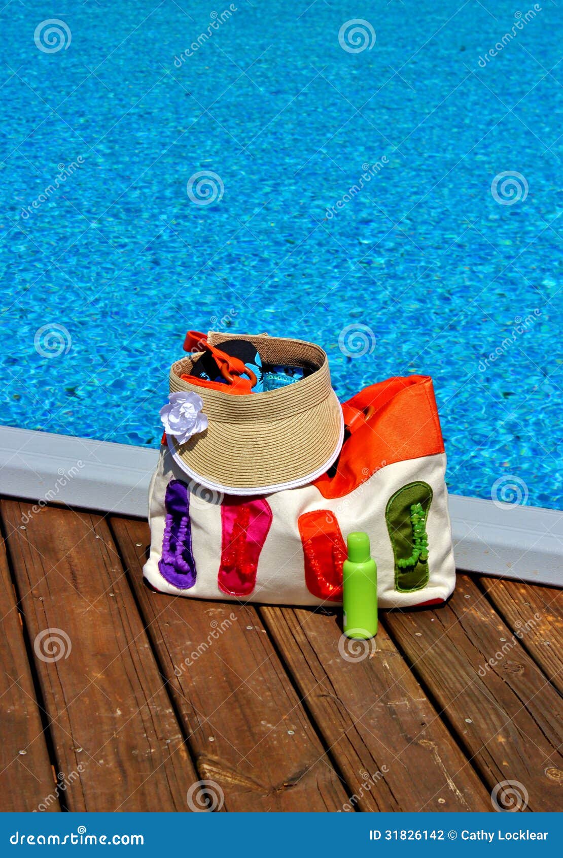 Flip flops by the pool stock photo. Image of travel, vacation - 31826142