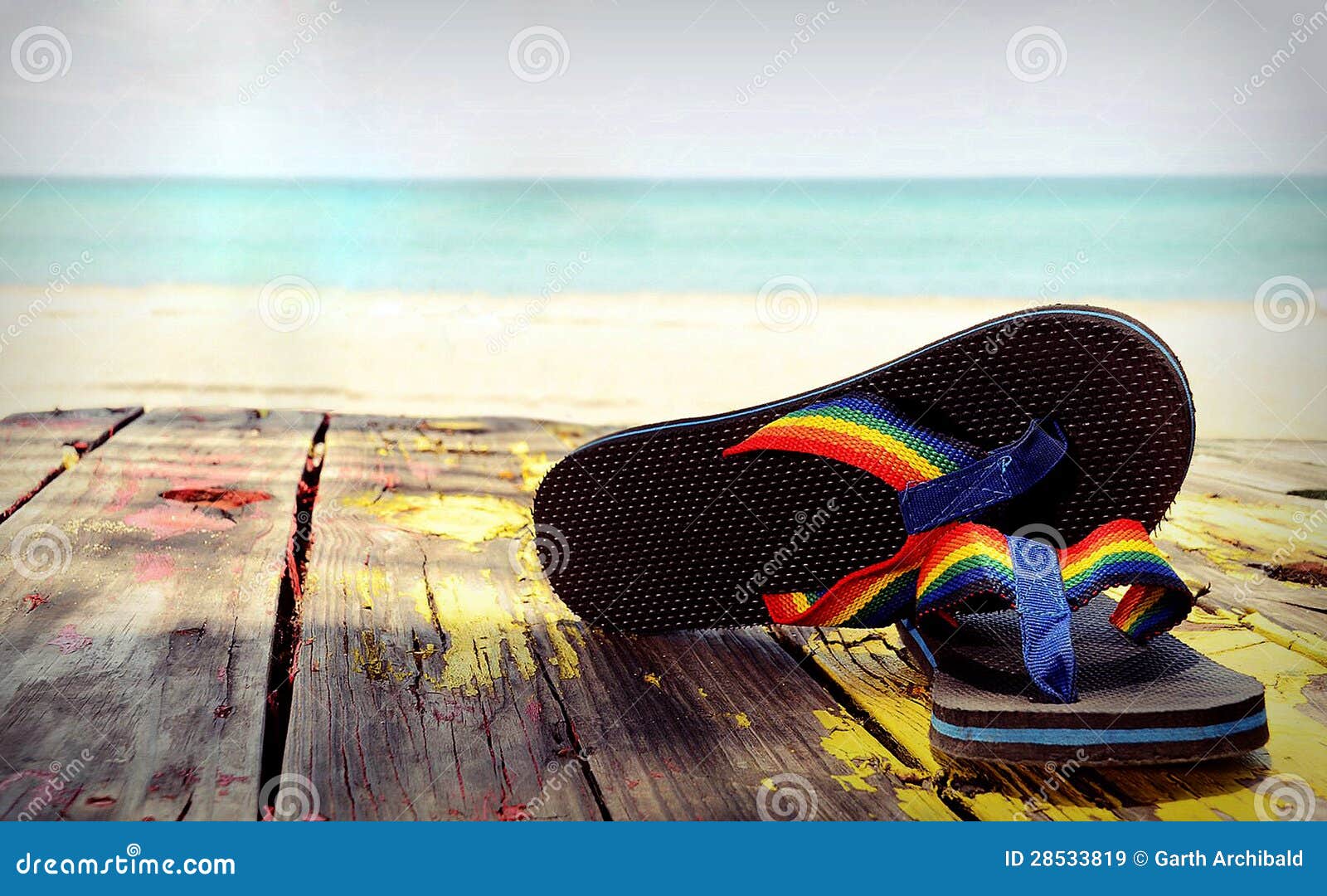 Flip Flops Rainbow Stock Image Image Of Colored Table 28533819