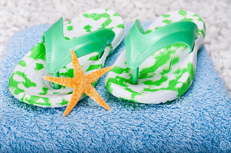 Flip-flops and Starfish stock image. Image of pretty - 16542891