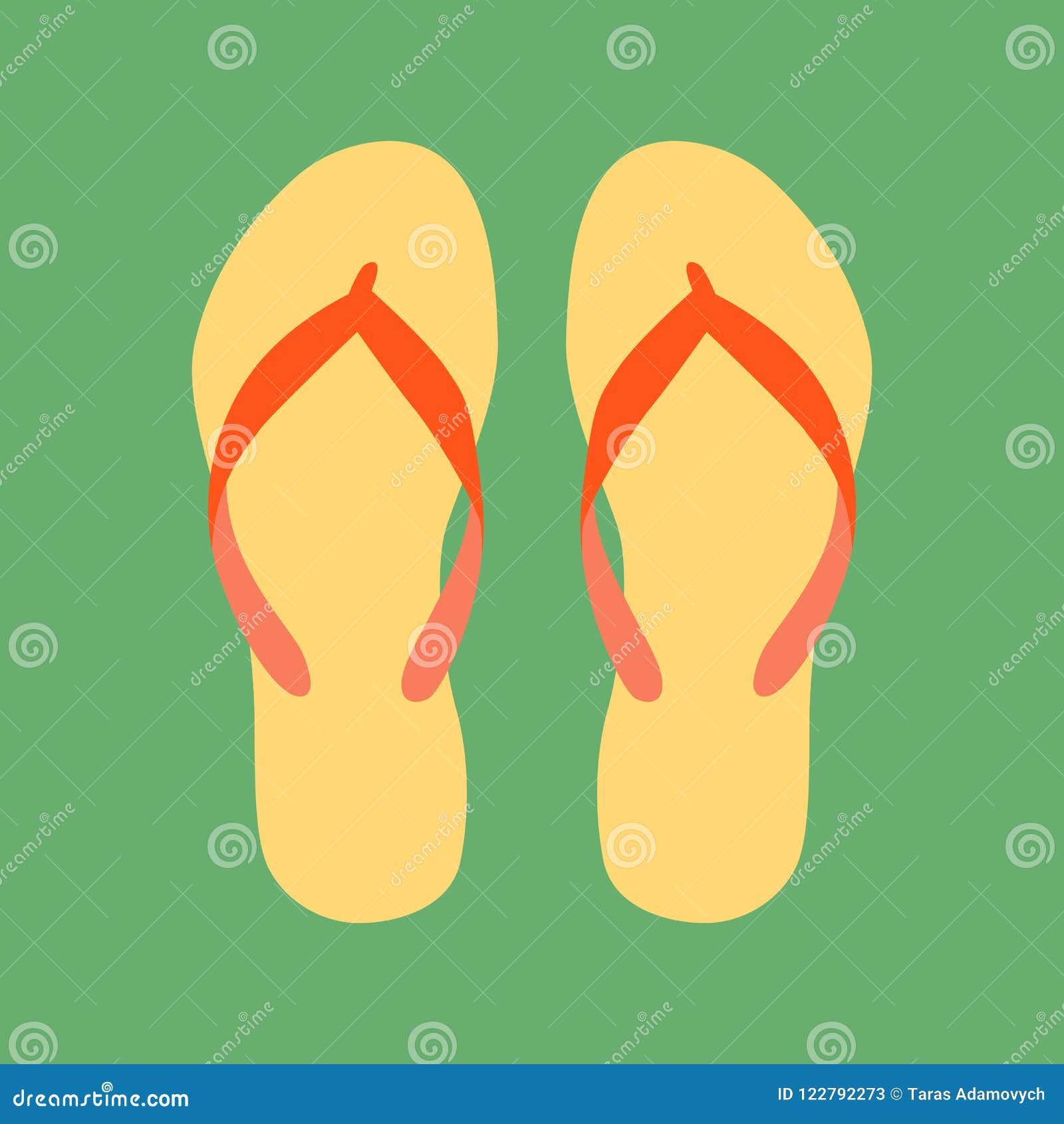 Flip-flops Vector Illustration Flat Style Front Stock Vector ...