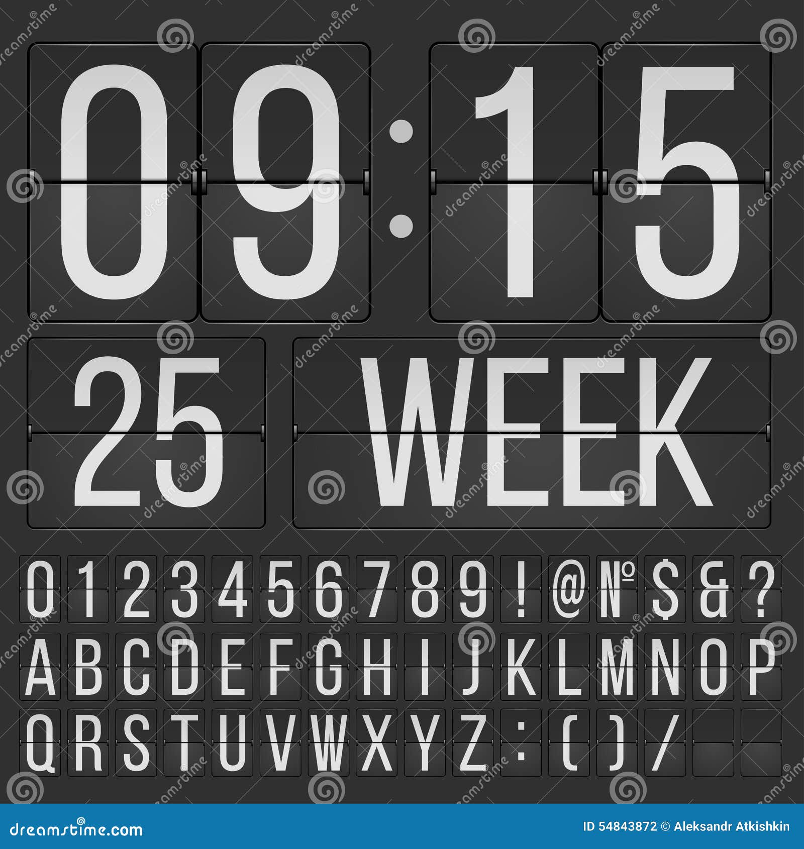 Flip font stock vector. Illustration of number, date - 54843872