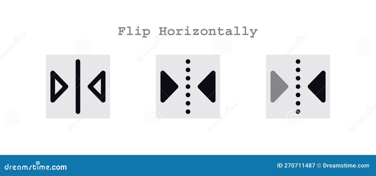 Flip Horizontally Icons Set Stock Vector - Illustration of digital ...