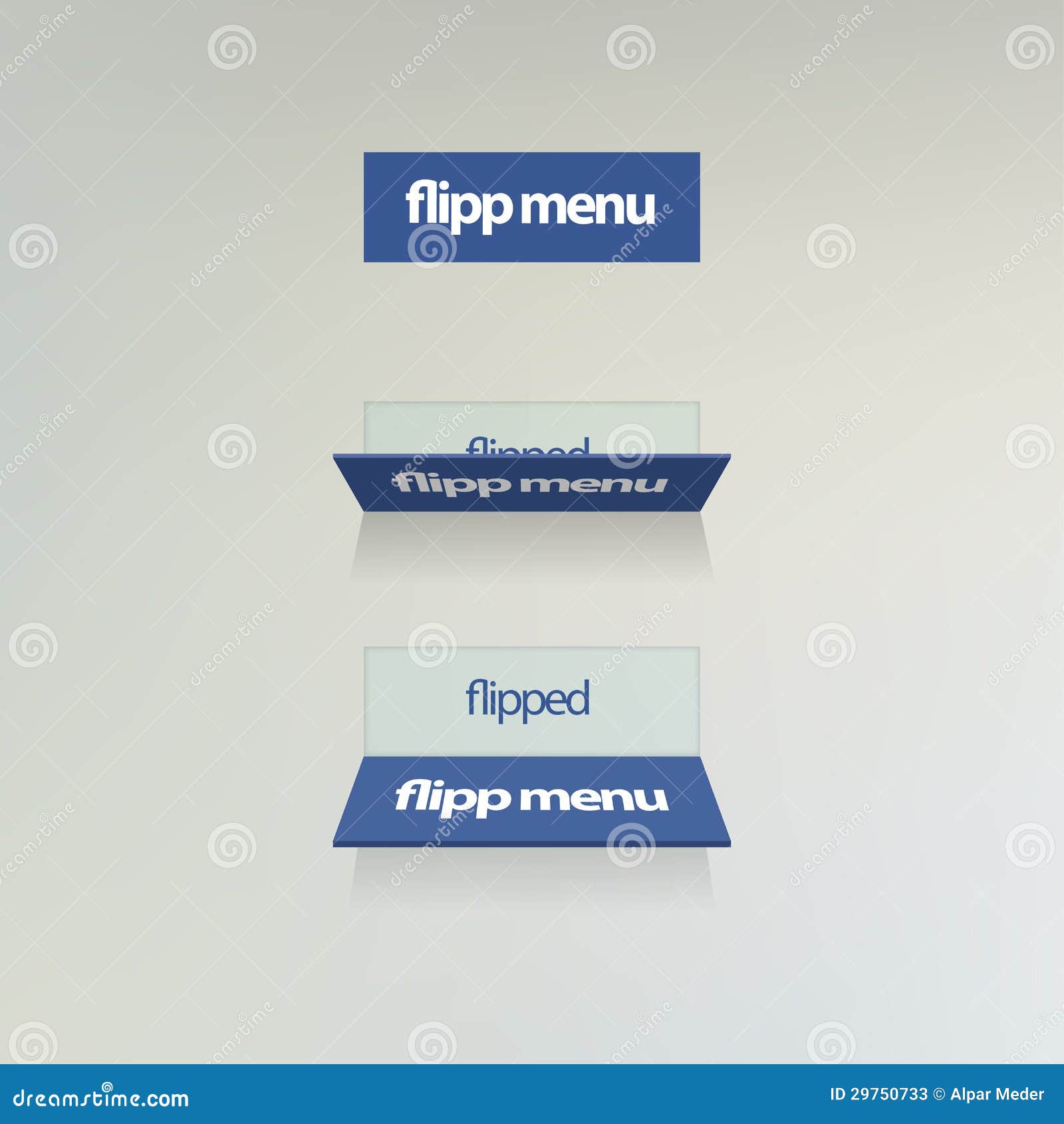 Vector Flip Menu for Web Usage Stock Vector - Illustration of group ...
