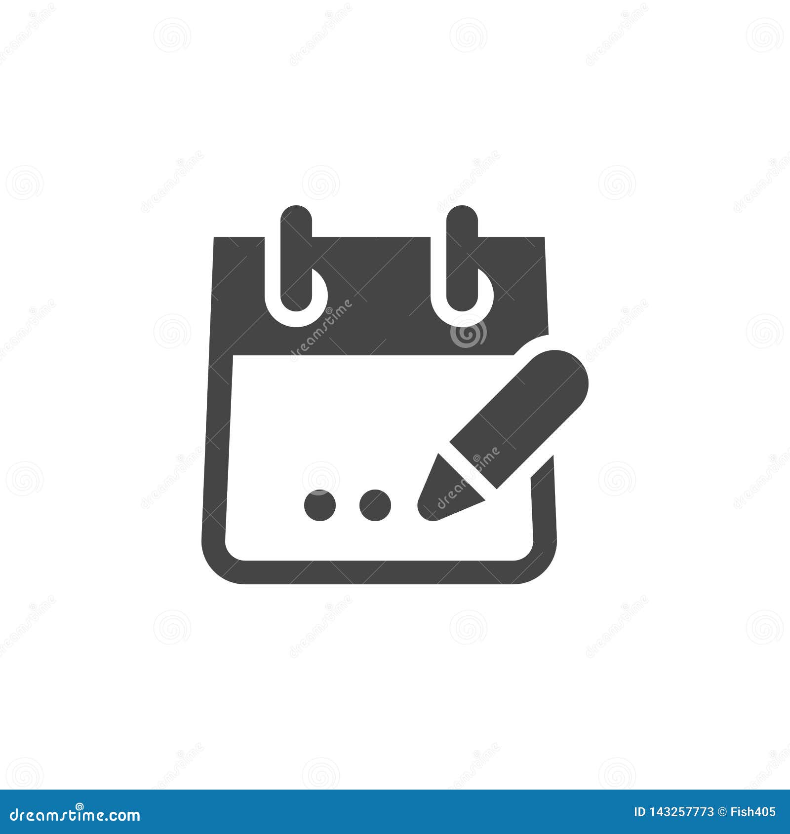 Flip Note Book with Pencil Icon. Important Notes on Calendar Black Flat ...