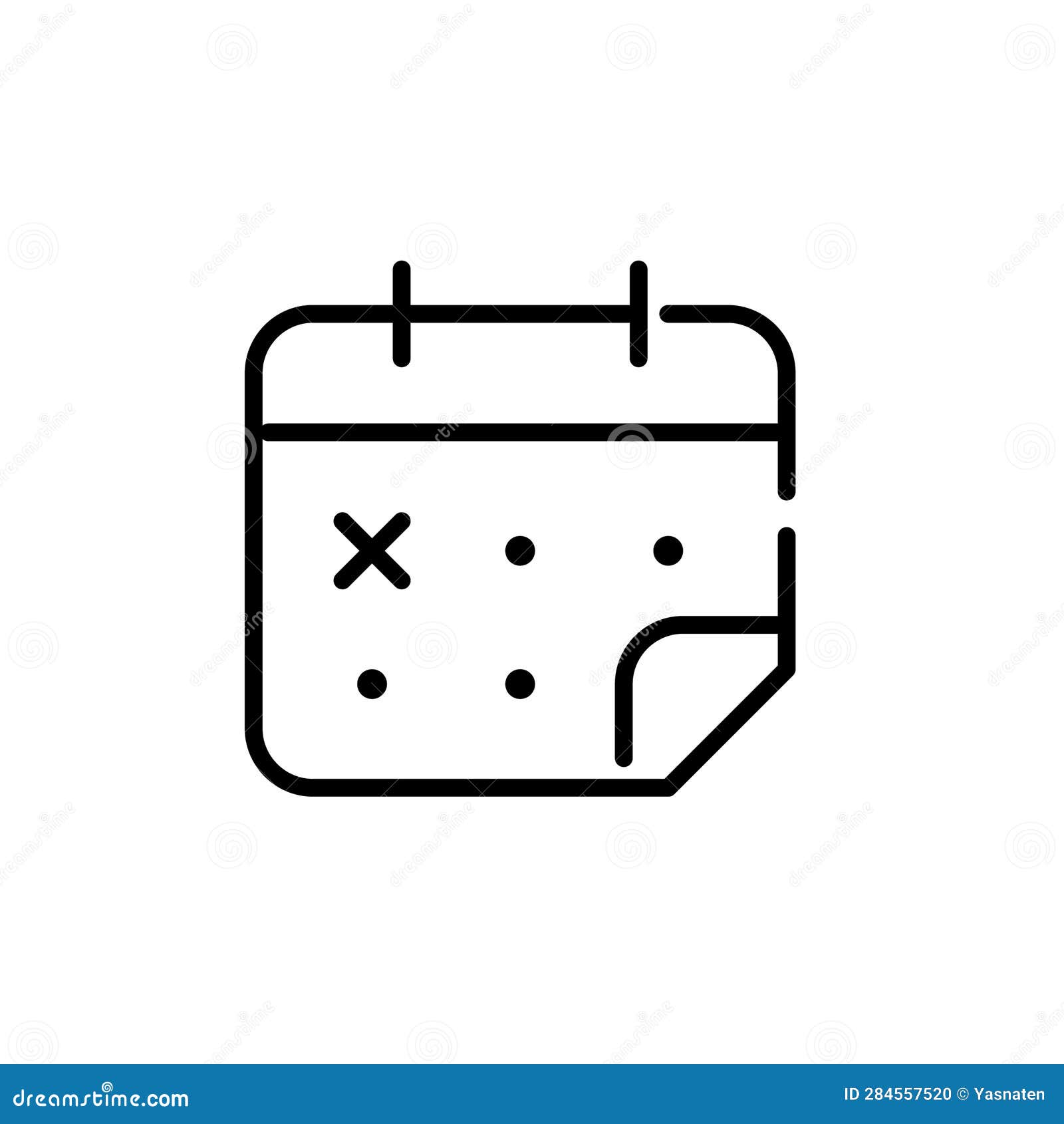 Flip-over Calendar with Cross Sign. Dated Checked Out Stock Vector ...