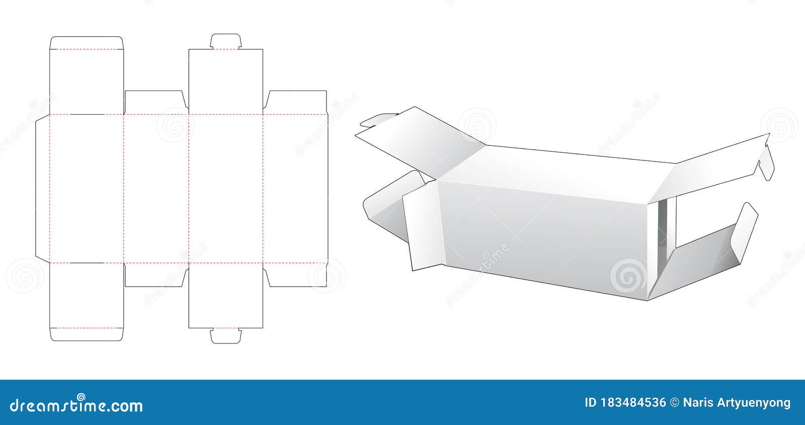 2 Flip Packaging Box Die Cut Template Stock Vector - Illustration of ...