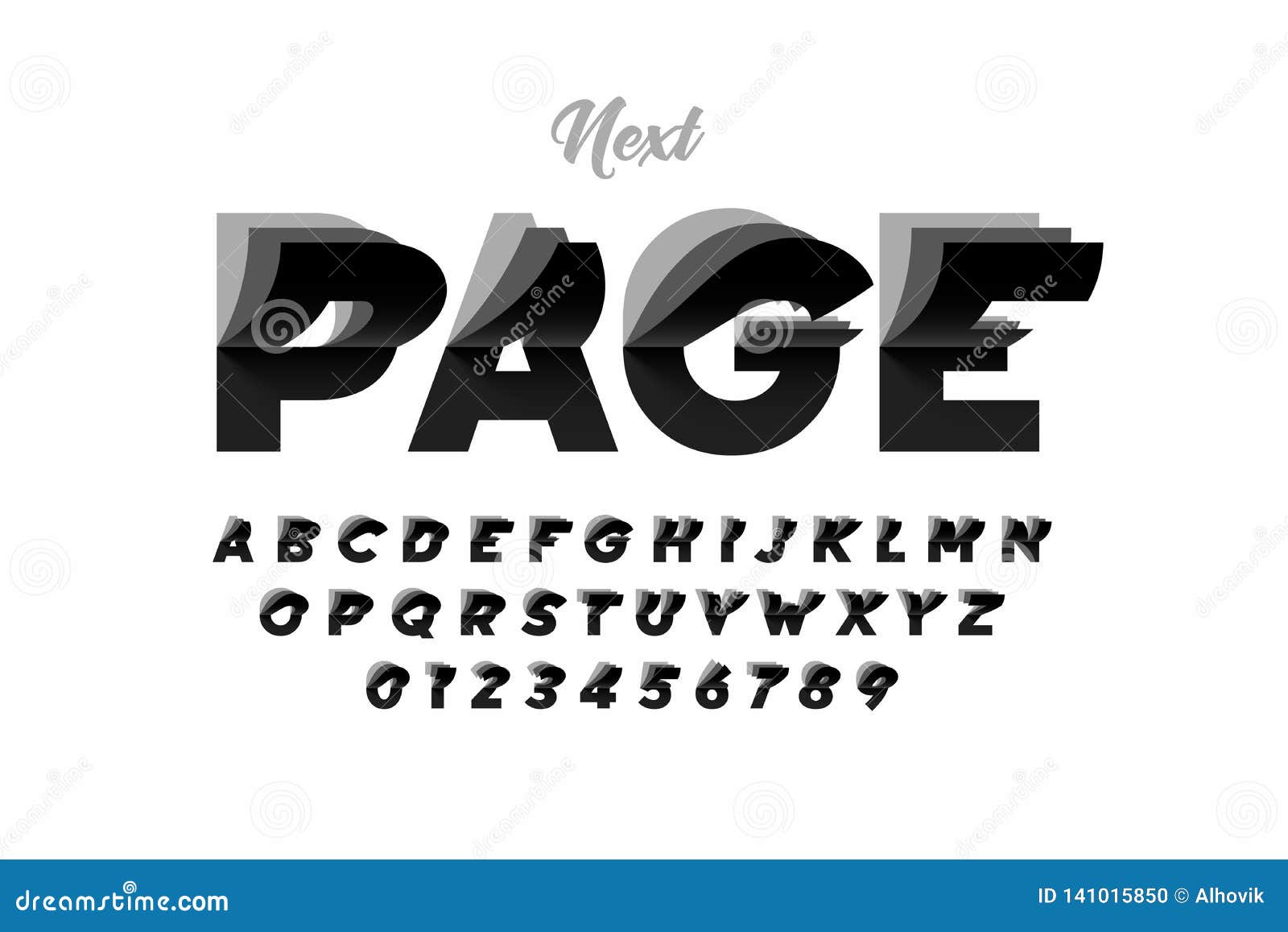 Flip Page Style Modern Font Stock Vector - Illustration of design, book ...