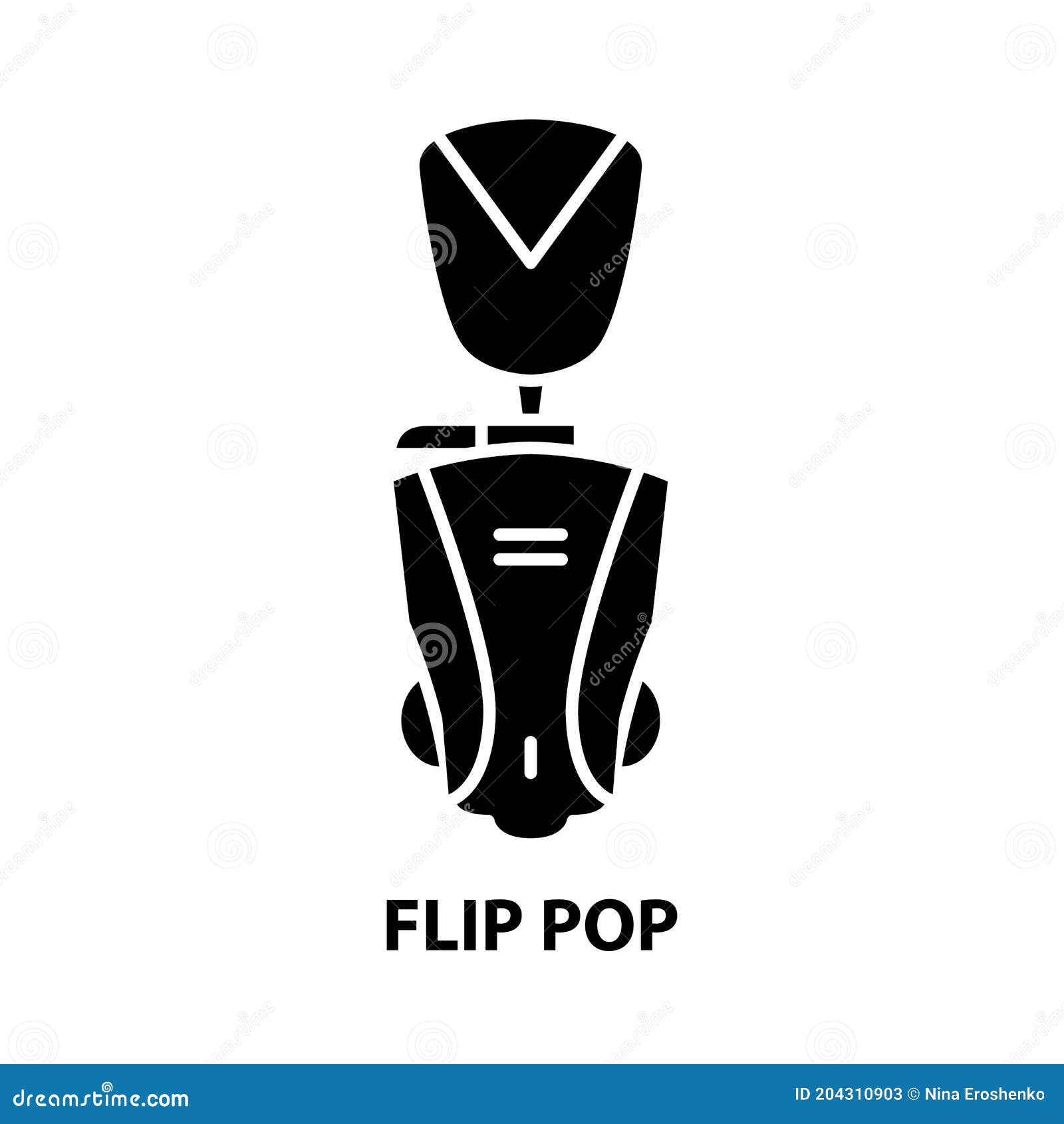 Flip Pop Icon, Black Vector Sign with Editable Strokes, Concept ...
