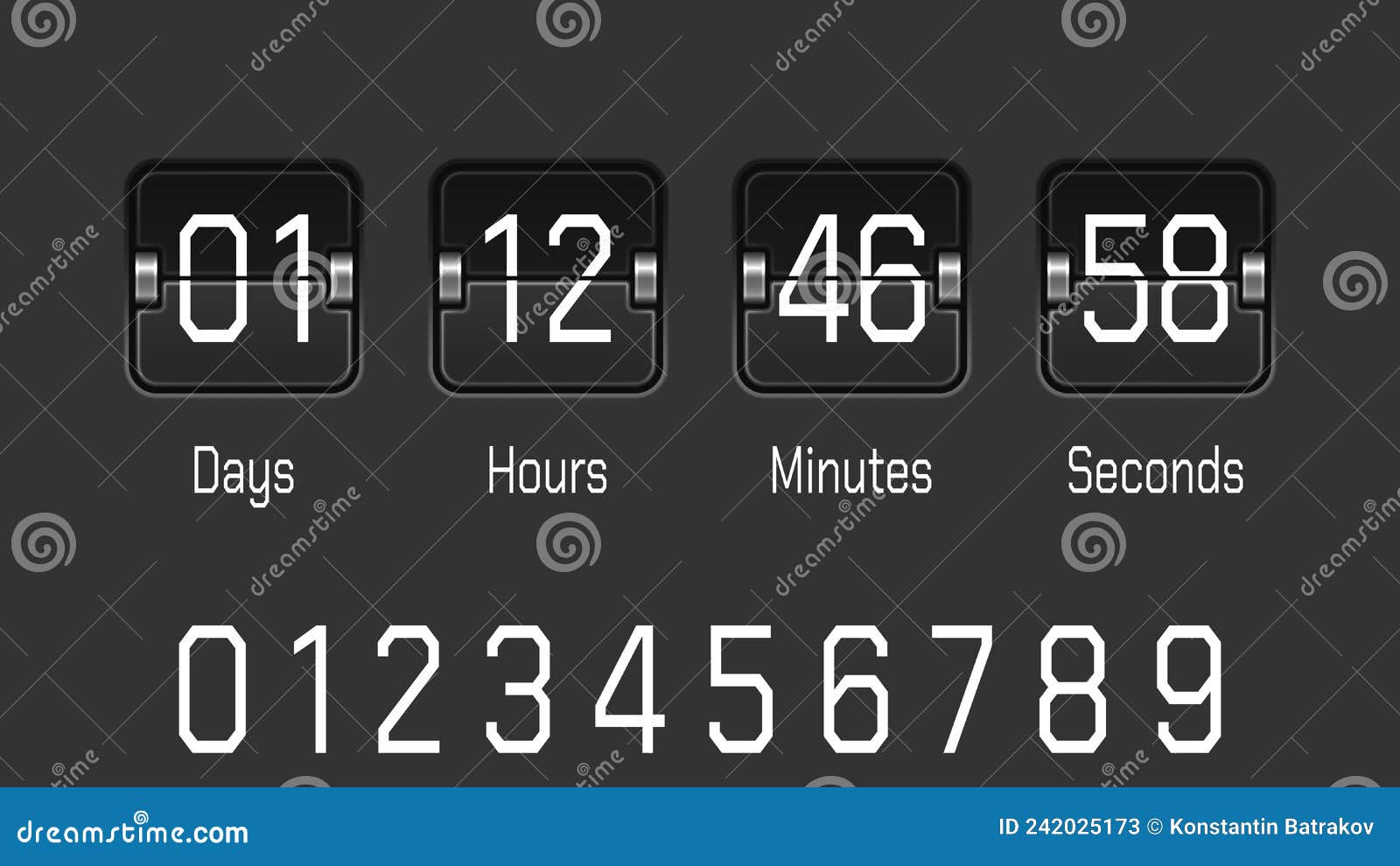 Flip Scoreboard Countdown Counter Timer. Stock Vector - Illustration of ...