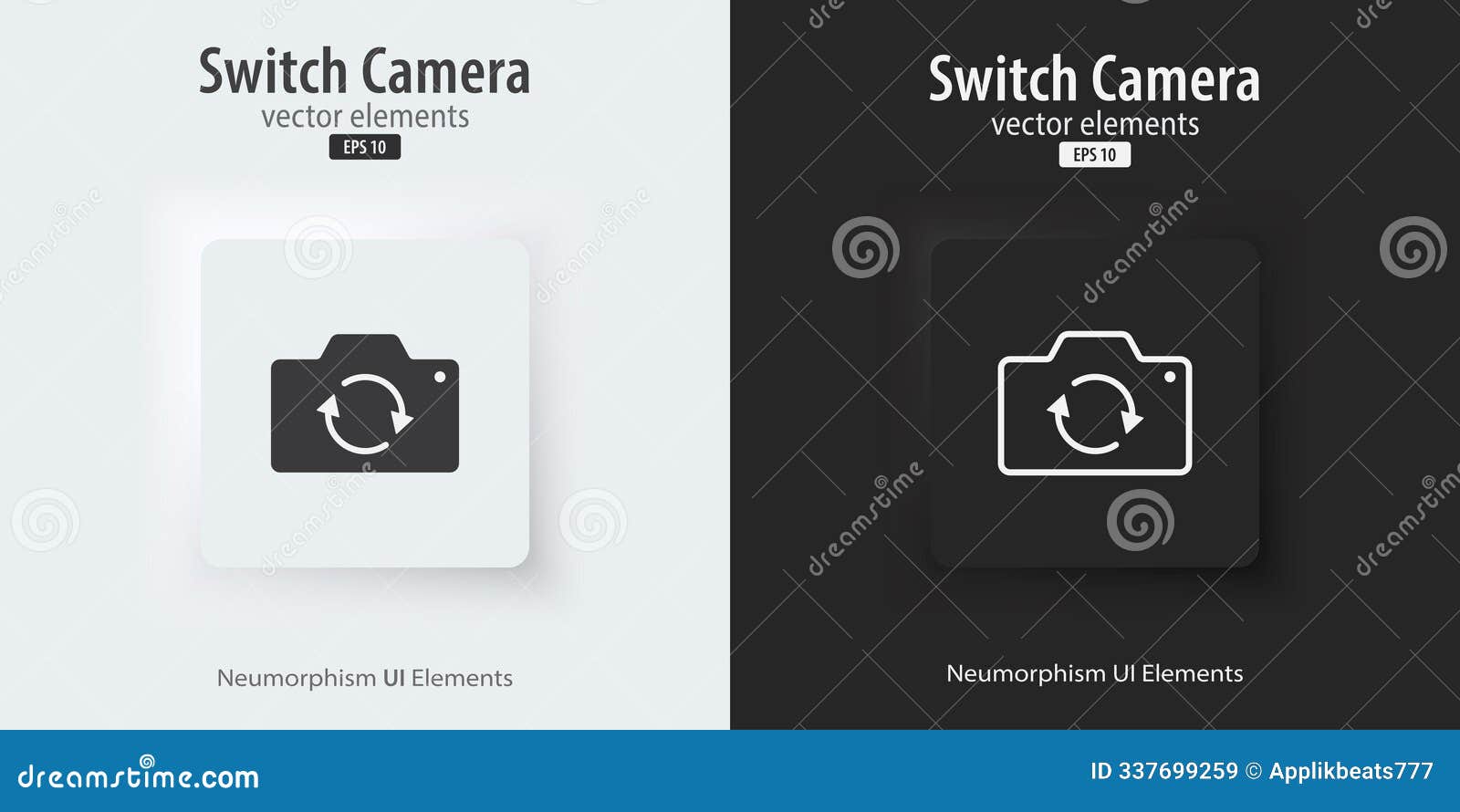 Flip and Switch the Camera Icon. Flat and Line Icon. a Set of Square ...