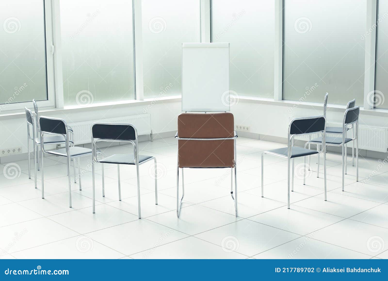 Flipchart Chairs in a Bright Office Space Stock Photo - Image of ...