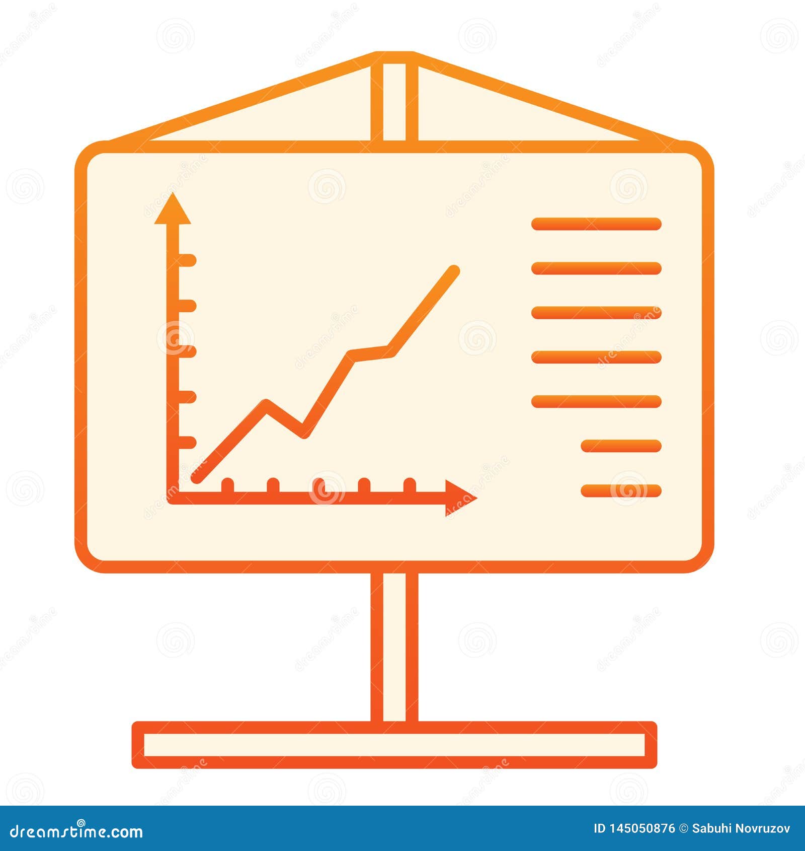 Flipchart Flat Icon. Chart Board Orange Icons in Trendy Flat Style ...
