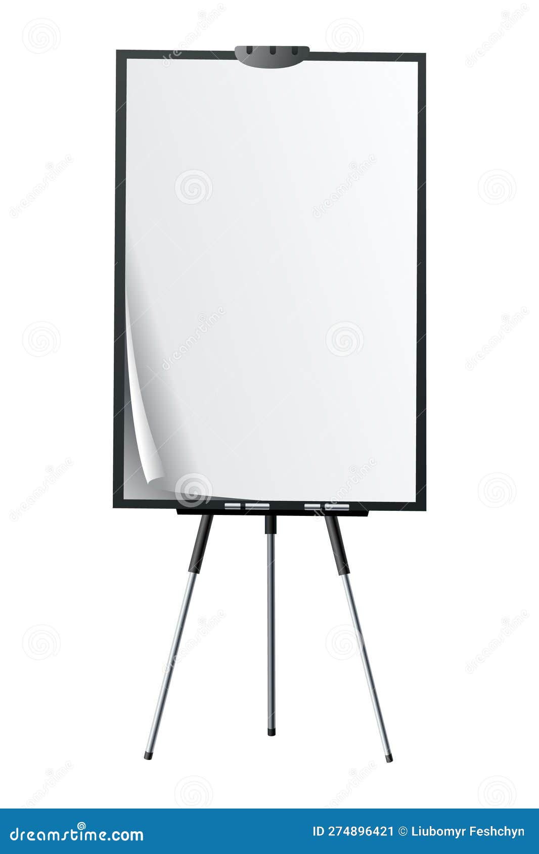 Flipchart Mockup. Presentation and Seminar Whiteboard with Blank Paper ...