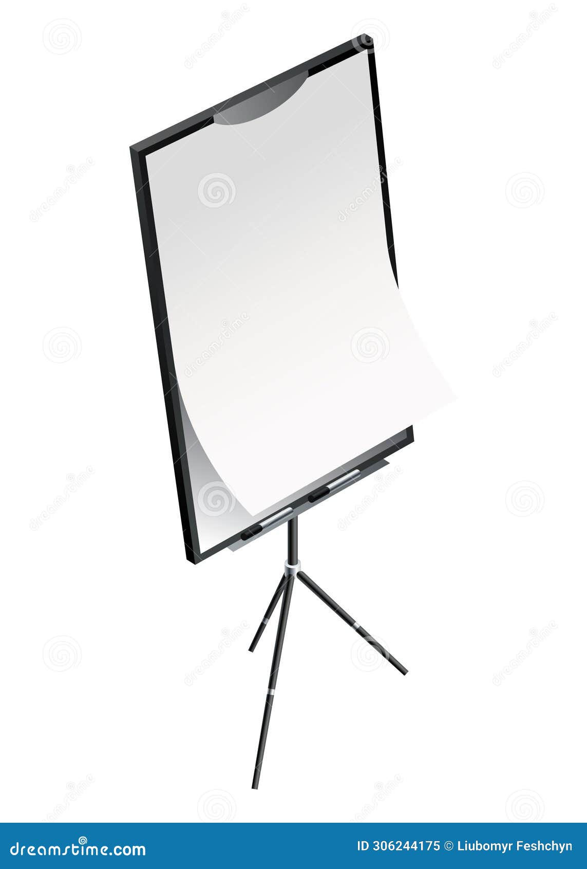 Flipchart Mockup. Presentation and Seminar Whiteboard with Blank Paper ...