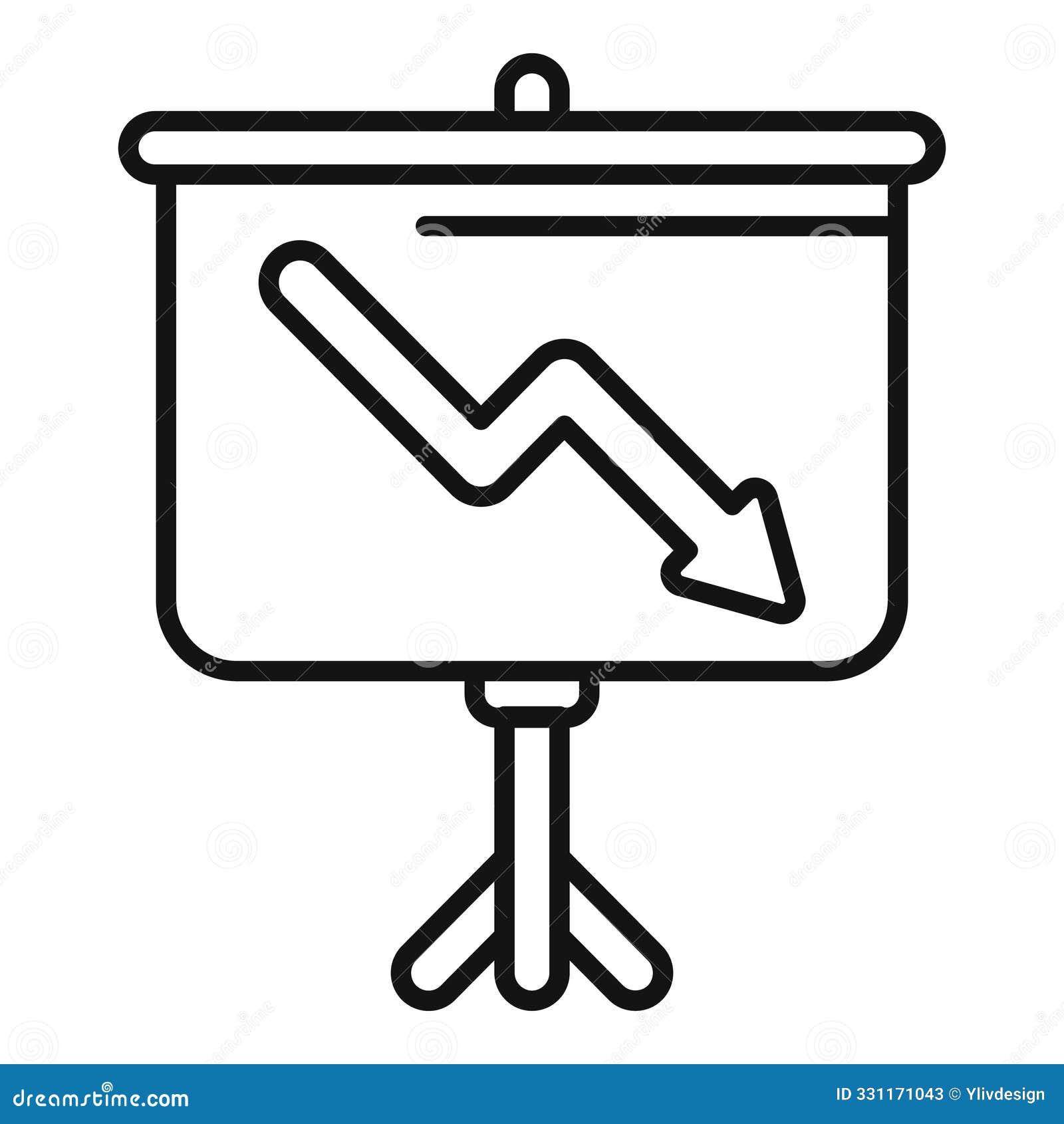 Flipchart Showing Arrow Graph Going Down Representing Financial Crisis ...