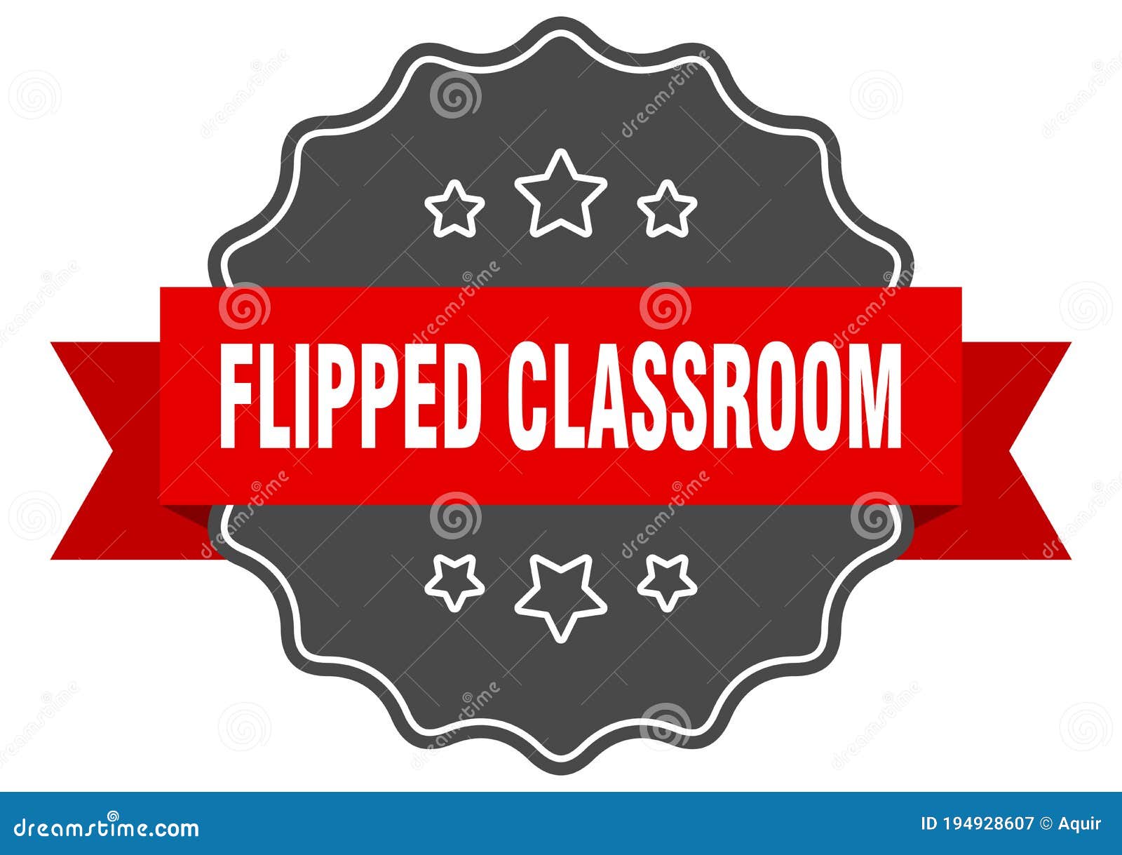 Flipped Classroom Sticker. Flipped Classroom Sign Set. Cartoon Vector ...