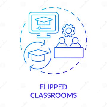 Flipped Classrooms Blue Gradient Concept Icon Stock Vector ...