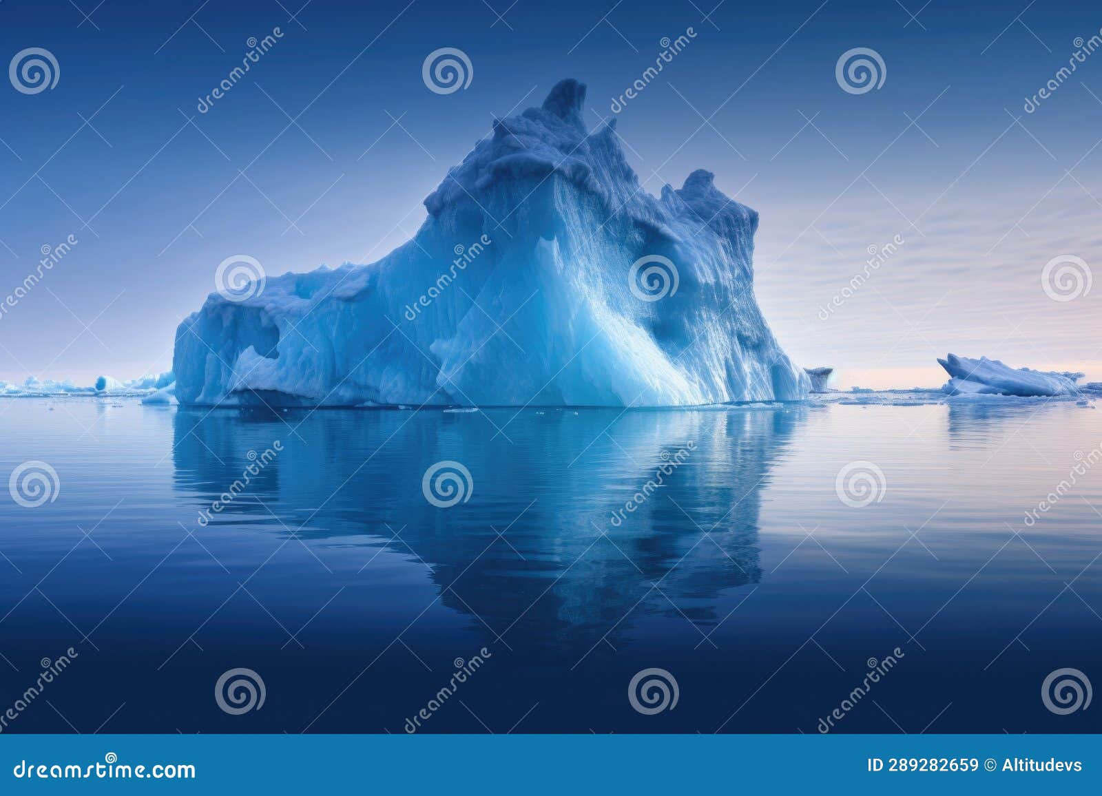 Flipped Iceberg Exposing Vibrant Blue Ice Formations Stock Image ...