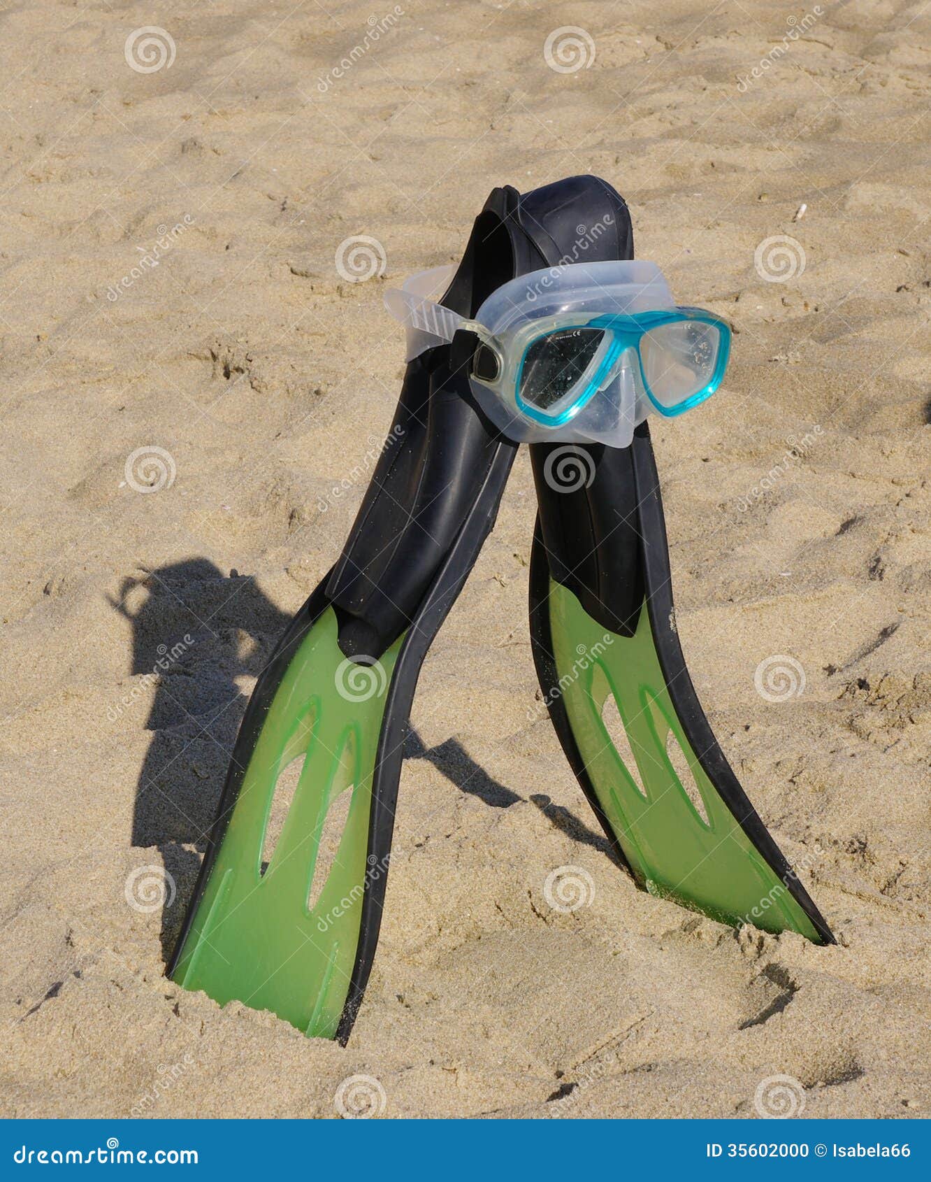Flippers and diving mask stock photo. Image of vacation - 35602000