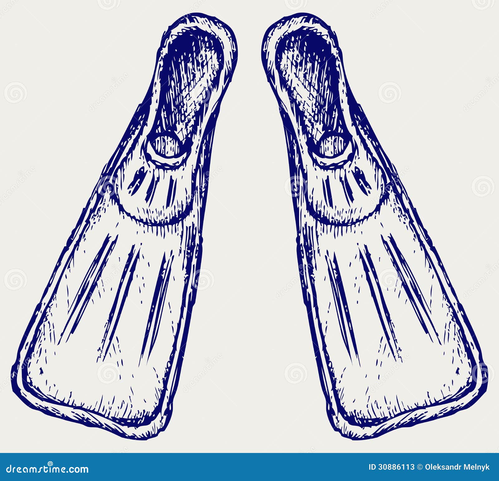 Flippers. Doodle style stock vector. Illustration of flipper - 30886113