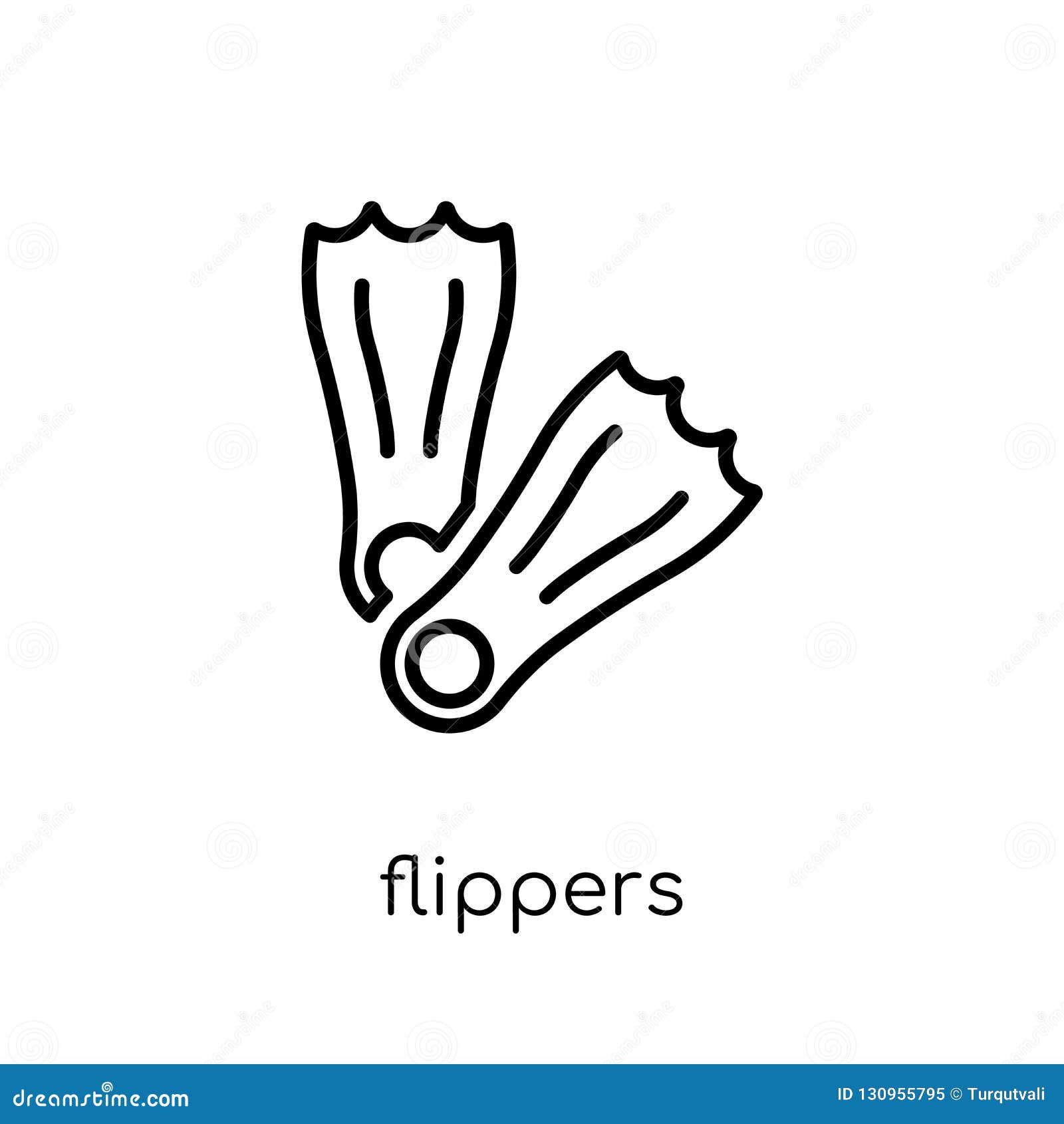 Flippers Icon. Trendy Modern Flat Linear Vector Flippers Icon on Stock ...