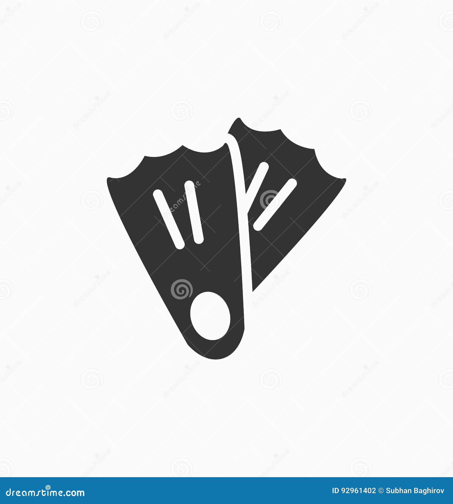 Flippers icon vector sign stock vector. Illustration of symbol - 92961402