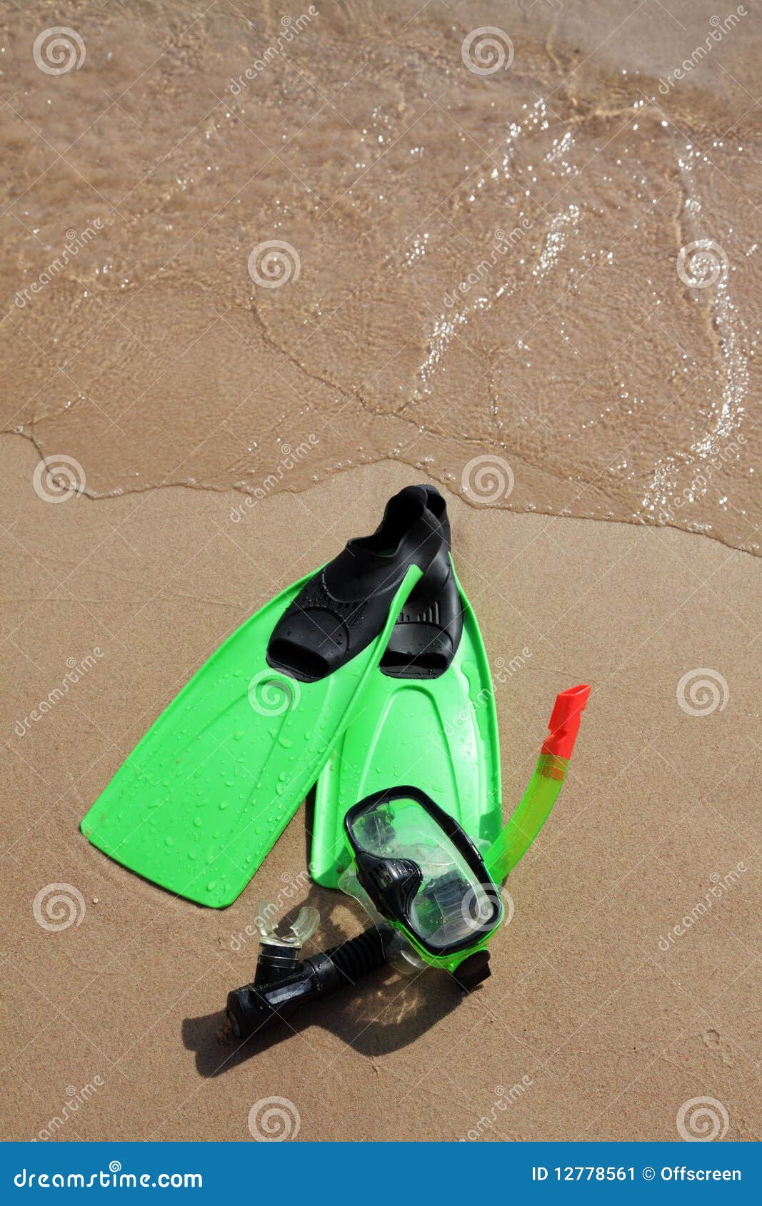 Flippers and a mask stock image. Image of equipment, coastline - 12778561