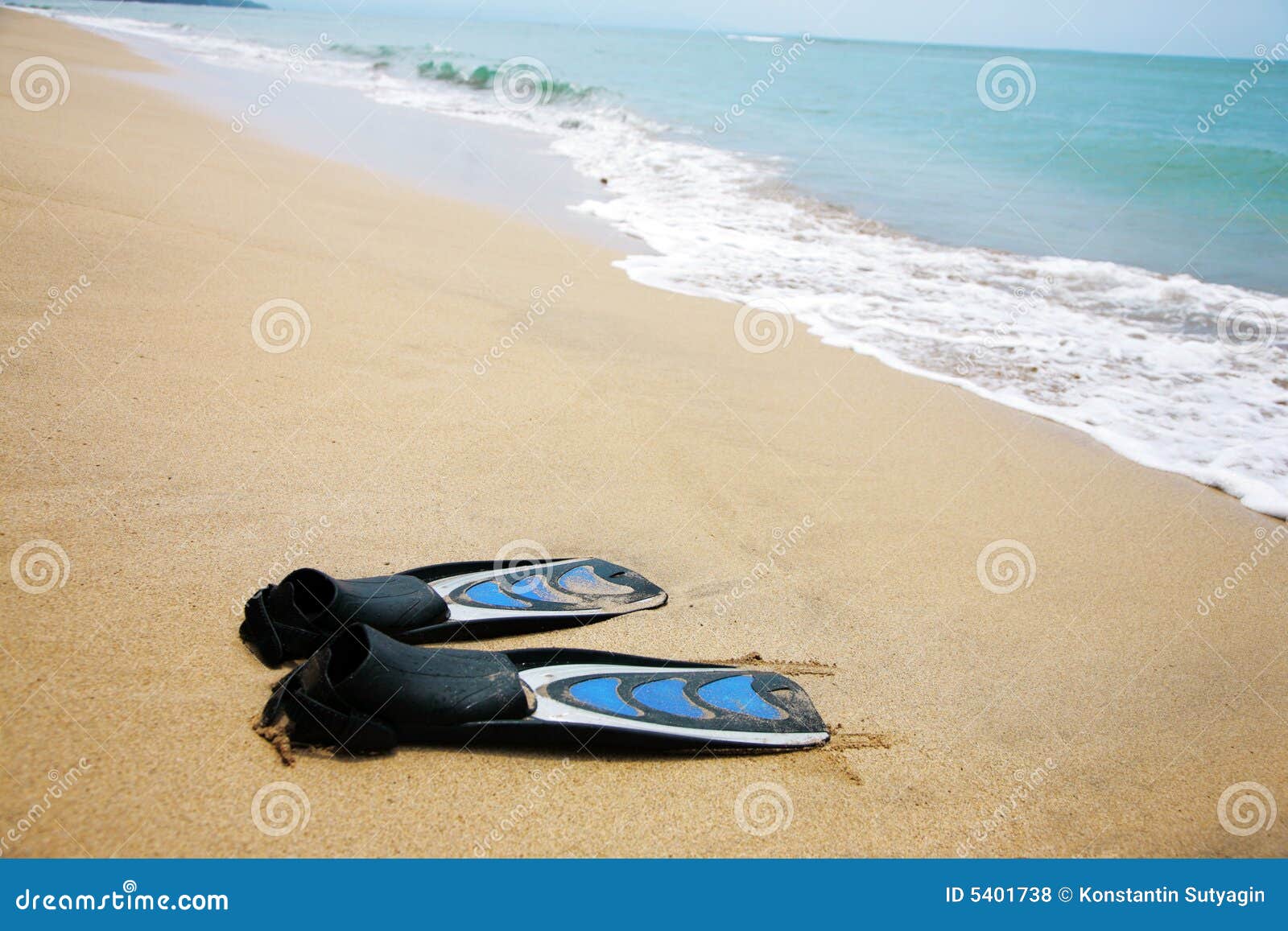 Flippers ocean beach stock photo. Image of perspective - 5401738