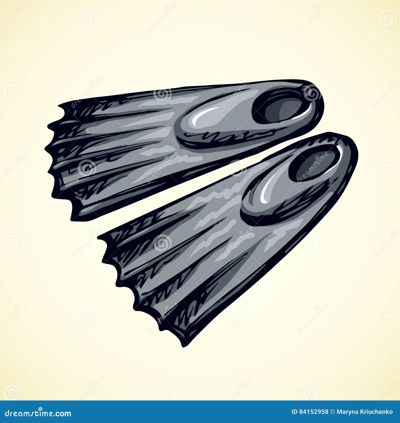 Flippers Vector tekening vector illustratie. Illustration of extreem ...