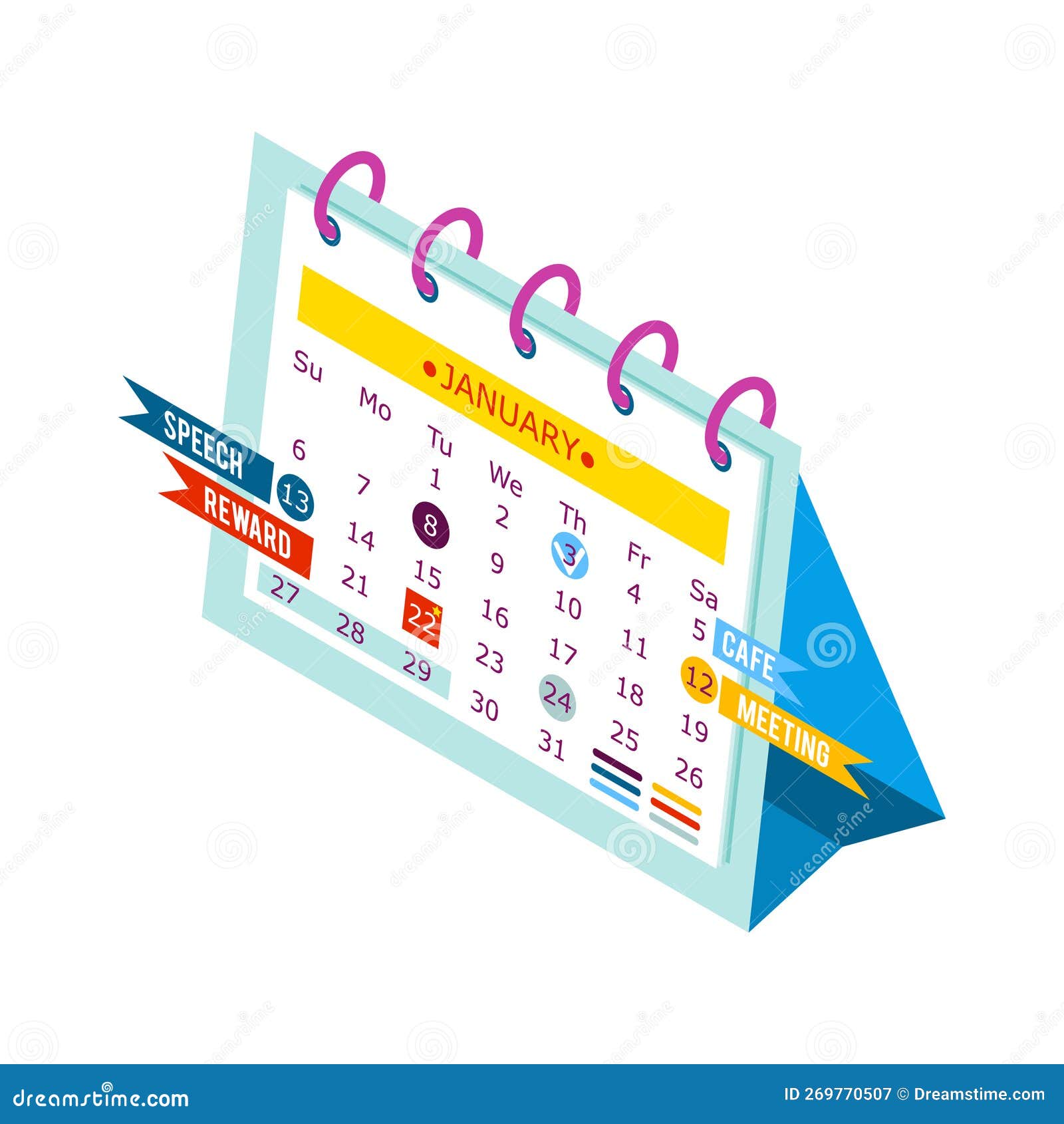 Flipping Calendar Isometric Composition Stock Illustration ...