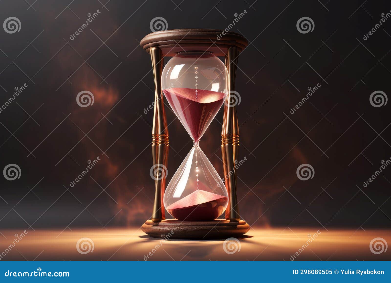 Flipping Hourglass Action Past. Generate Ai Stock Image - Image of ...