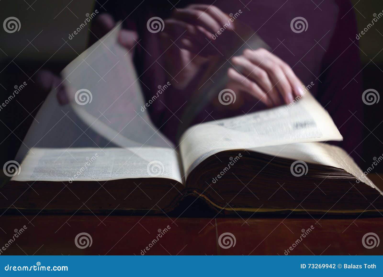 Flipping through an Old Book Stock Photo - Image of ancient, christian ...