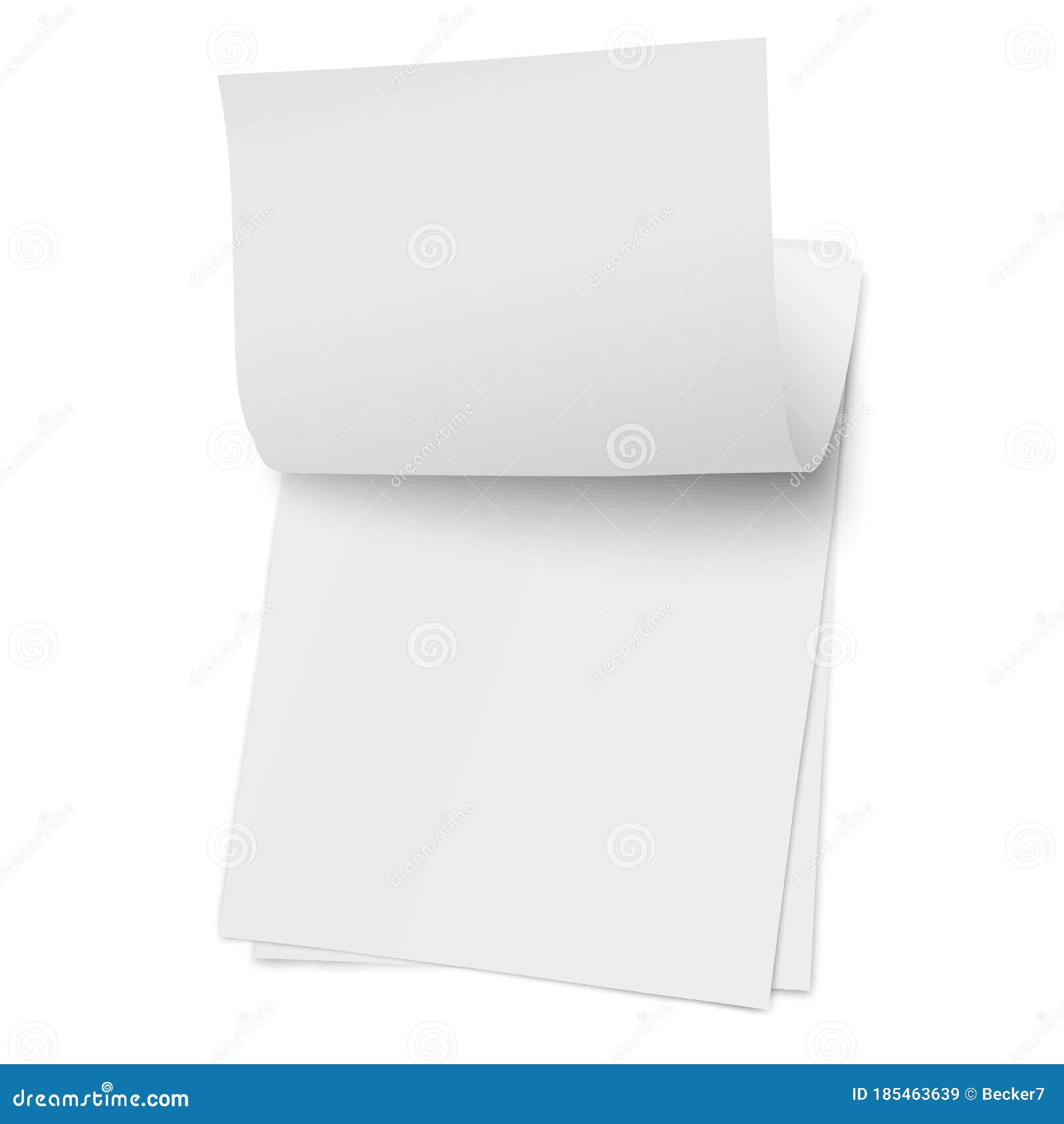 Flipping Page on a Stack of Note Papers Isolated on White Background ...