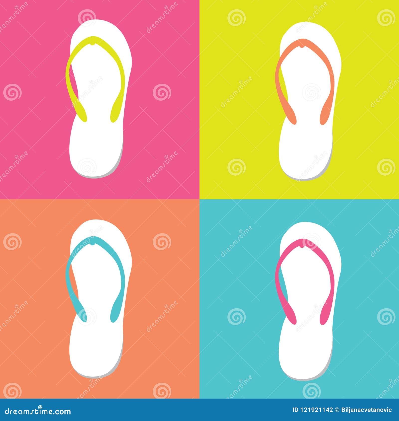 Flips Flops Silhouette. Black And White Icon Design Element On Isolated ...
